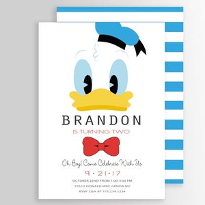 Donald duck invite | Etsy