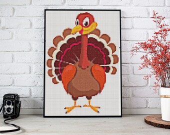 Turkey cross stitch | Etsy