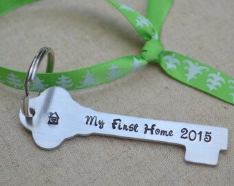 Home is Where You Are Keychain New Homeowner Stamped Key Chain