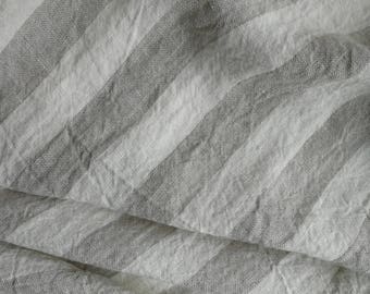 Striped linen fabric | Etsy