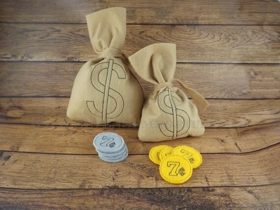 Loot Bag and Coins In The Hoop Machine Embroidery Design