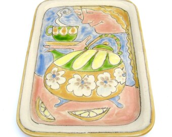 RARE Vintage Princeton China Japan Hand Decorated Dish c.1930s