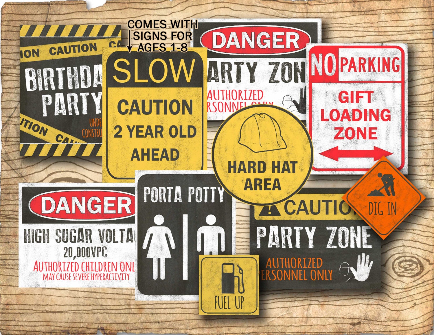 Construction birthday party signs Printable construction