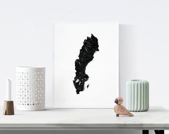 Sweden Print National symbols Sverige illustration moose