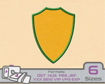 Shield Applique Design Set. Shield embroidery design set.