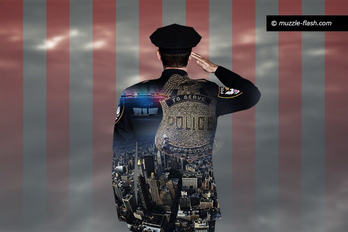 Saluting Police Memorial Poster Art Law Enforcement Large