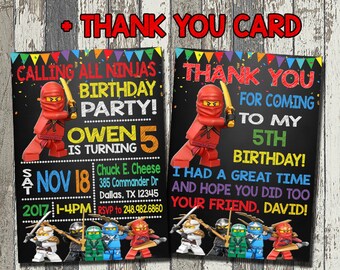 Ninjago invitations | Etsy