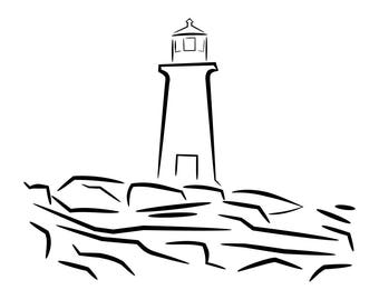 Lighthouse stencils | Etsy