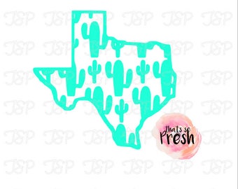 Texas cactus decal | Etsy