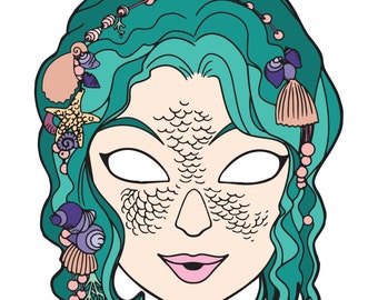 Mermaid Printable Masks mermaid mask mermaids masks under