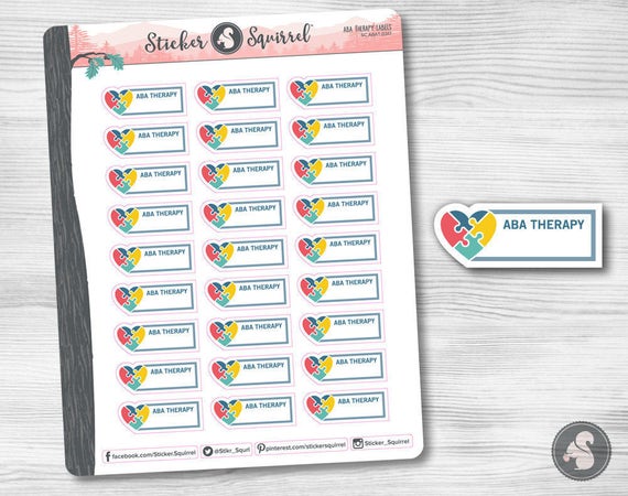ABA Therapy Planner Stickers write on blank label autism aba