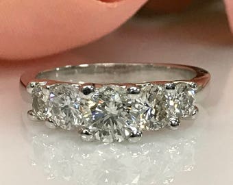 5 stone diamond ring | Etsy