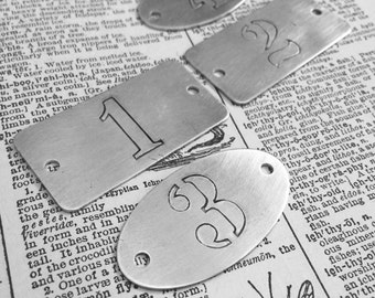 Hotel room number rectangle brass plate Custom hand punched