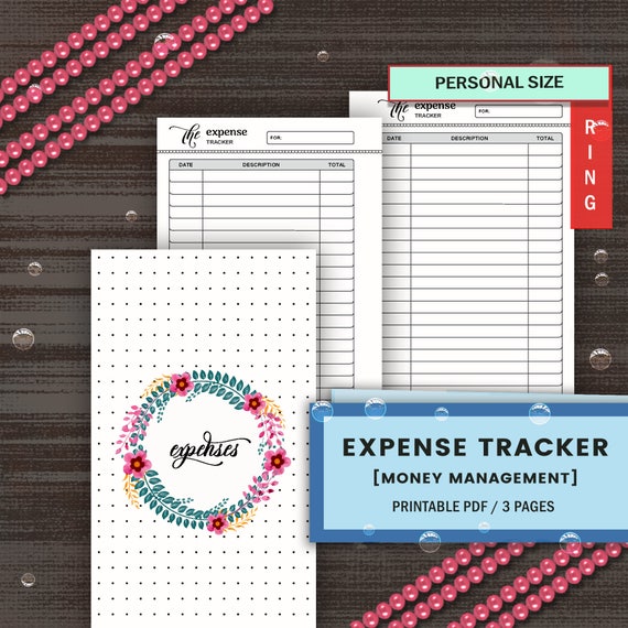 PERSONAL SIZE Money Management Expense Log Expense Tracker