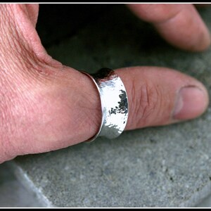 Wide silver ring | Etsy