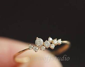 Dainty diamond ring | Etsy