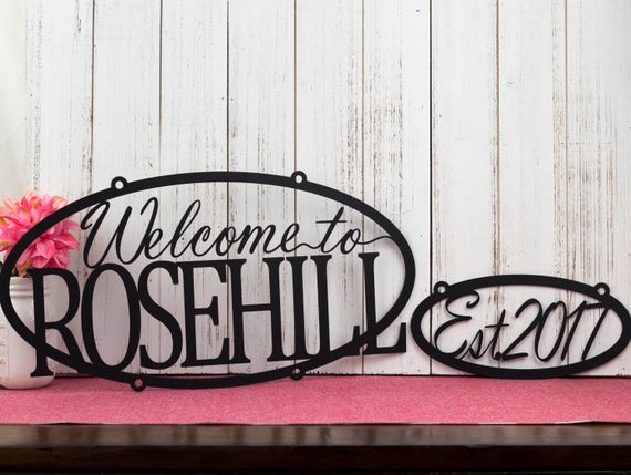 Custom Welcome Home Established Sign Personalized Sign