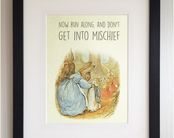 BEATRIX POTTER Peter Rabbit Quote Print New Baby/Birth