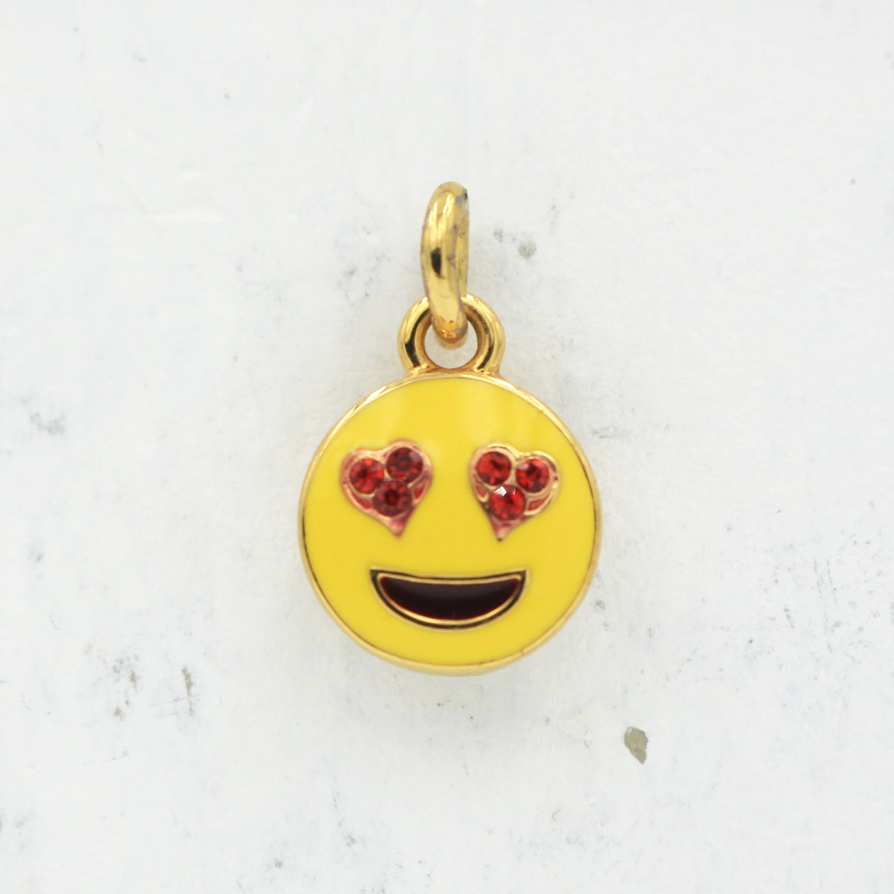 Heart Eyes Emoji Charm Pendant Love Happy Smiley Face