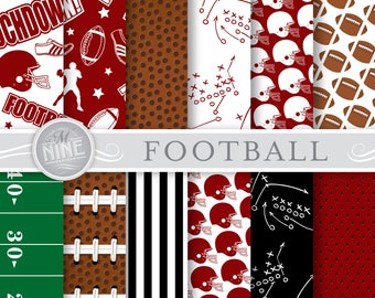 FOOTBALL PLAYBOOK Digital Paper / Football Party Printables