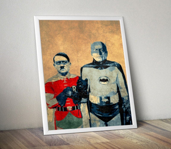Hitler and Mussolini as Batman and Robin Poster