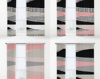 Color block curtains | Etsy