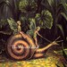 Fairy fairies fantasy fairies ride snail.Great image.INSTANT