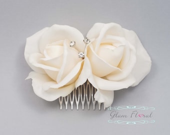 Rose hair comb | Etsy