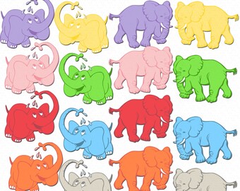 Elephants clip art | Etsy
