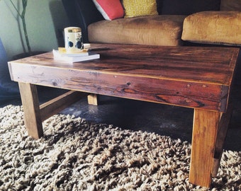 Rustic coffee table | Etsy