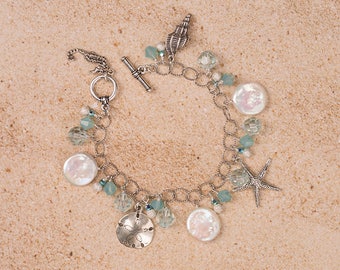 Ocean charm bracelet | Etsy