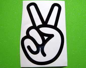 Small Floral Peace Sign Sticker Colorful Flower Laptop Decal