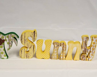 Palm tree letters | Etsy