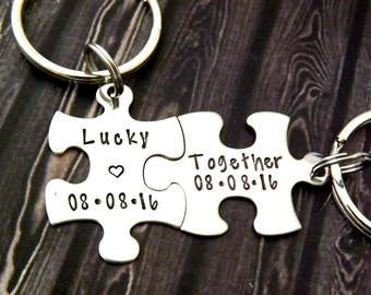 Puzzle keychain | Etsy