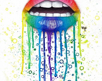 Abstract lips | Etsy