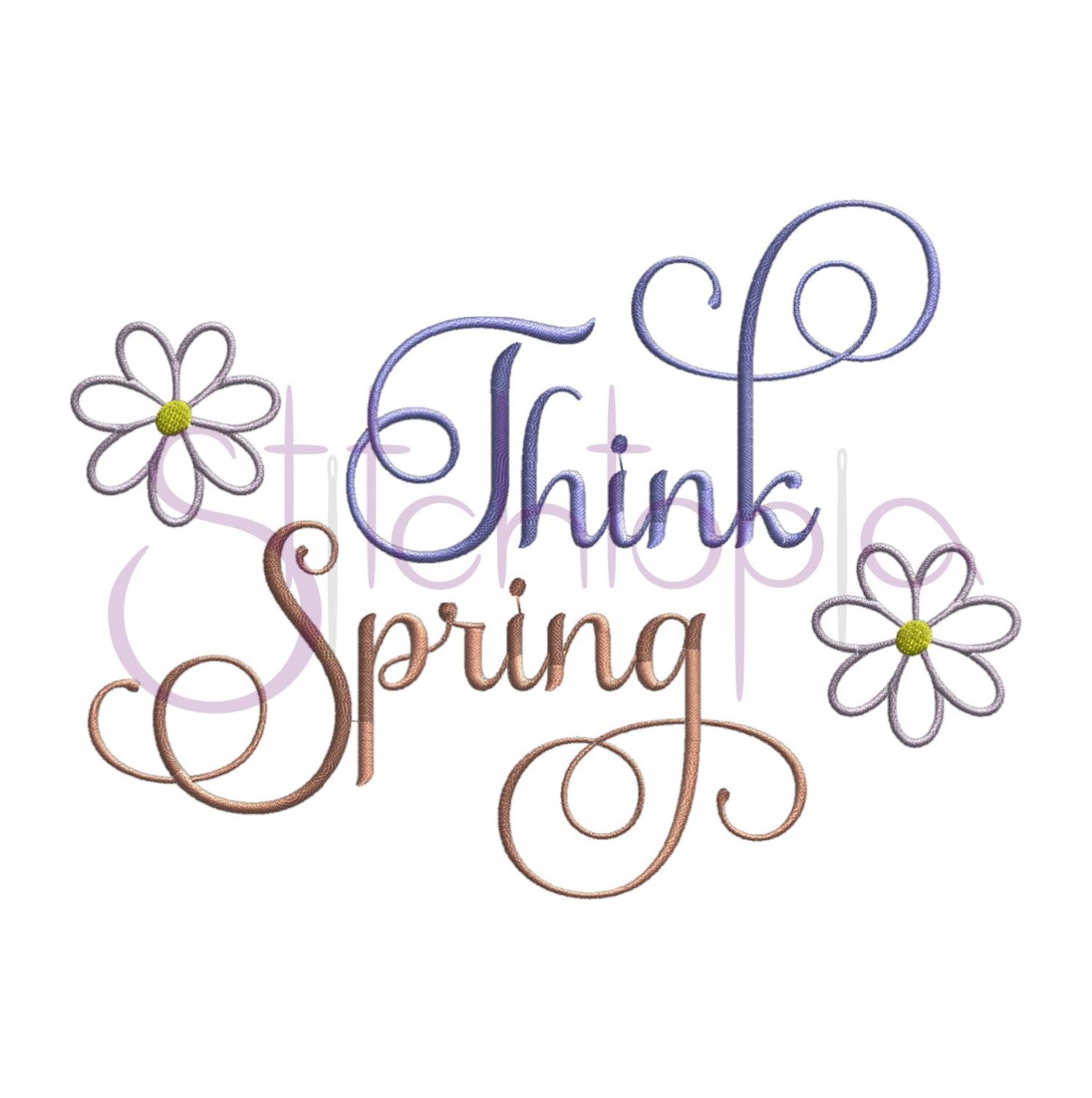 Think Spring Embroidery Design 7 Sizes 10 Formats PES SHV