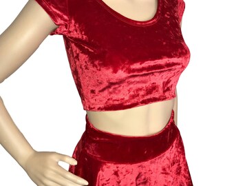 Velvet cropped top | Etsy