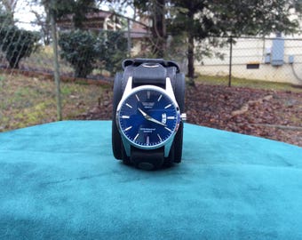 Leather cuff watch | Etsy