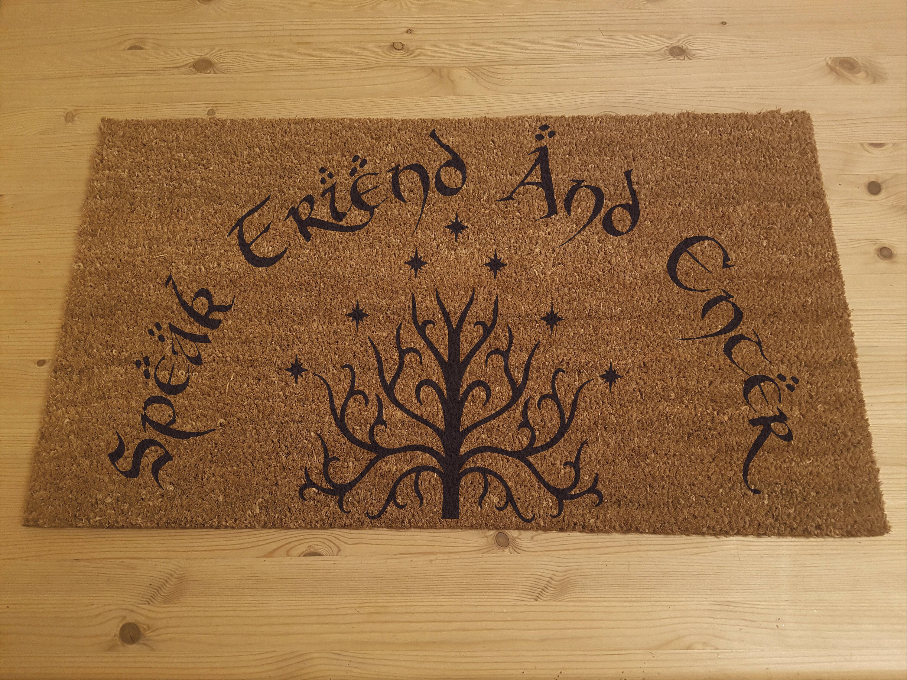 Lord of the Rings Inspired Doormat Speak Friend and Enter