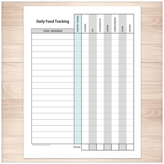 Printable Food Tracking Sheet Healthy Eating Daily Calorie Printable Food Tracking Sheet Healthy Eating Daily Calorie
