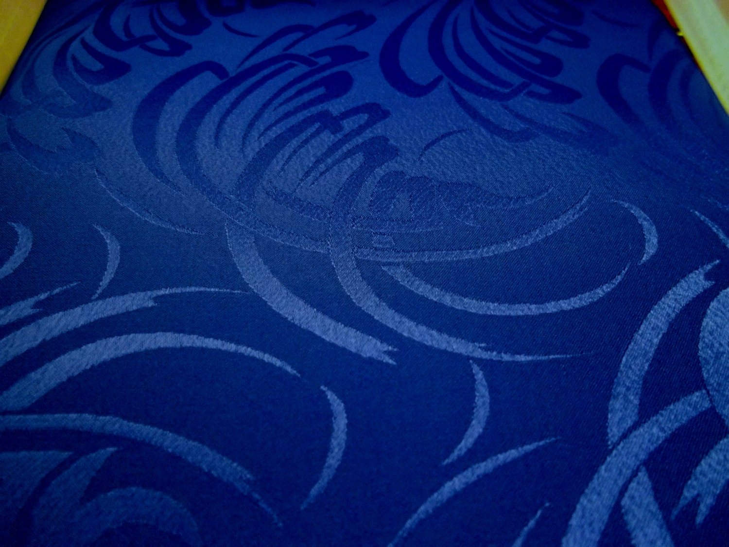 Dark Blue Patterned Polyester Fabric 3 1/3 Yards 45in. W