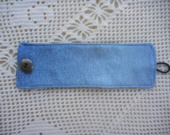 Denim cuff bracelet | Etsy