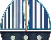 Items similar to SAIL BOAT Applique Design - Instant Download Digital ...