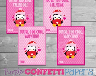 Printable Penguin Valentine's Day Card I think