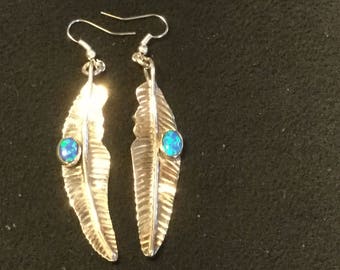 Peacock Feather sterling silver earrings jewelry for