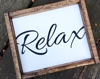 Relax sign | Etsy