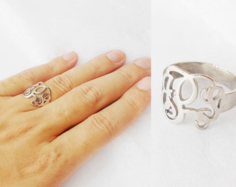 Custom Monogram RingPersonalized Nameplate Monogram Initial