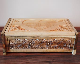Wood Memory Box Rustic Wooden Keepsake Box Personalized