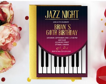 Jazz invitations | Etsy