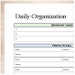 Printable Daily Task Sheet Full page organizer Clean and